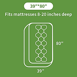 Mattress Topper with 1 Pillow Protector, Side Pocket, Waterproof Mattress Pad, Cooling Extra Thick Breathable Mattress Pad Cover,8-21” Deep Pocket-TwinXL Size