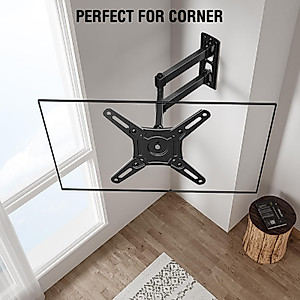 ELIVED Full Motion TV Monitor Wall Mount for Most 14-42 Inch LED LCD Flat Screen TVs & Monitors, Swivels Tilts Extension Rotation, Max VESA 200x200mm, up to 33 lbs.