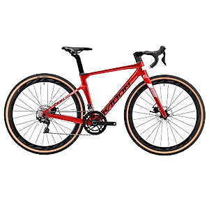 KABON Carbon Gravel Road Bike, T800 Carbon Fiber Frame Adventure Bicycle with Shimano 105 22 Speed Disc Brake Racing Bicycle for Men and Women (Red, 50cm)