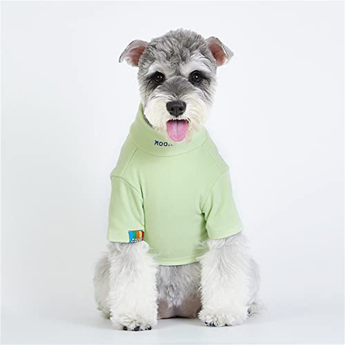 Cute Dog Sweatshirt Heart-Shaped T-Shirt Soft Solid Color Turtleneck Clothes Pet Puppy Pullover Cat Warm Costume (FB1,Green)
