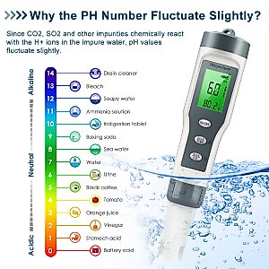 PH Meter, 3-in-1 TDS/PH/Temperature Meter with ATC, 0.01 Resolution High Accuracy, Data Lock Function, LCD Display, Lab Ph Meters