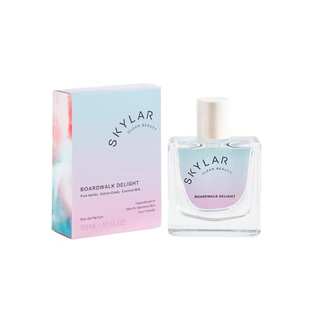 Skylar Boardwalk Delight Eau de Perfume - Hypoallergenic & Clean Perfume for Women & Men, Vegan & Safe for Sensitive Skin - Sweet Perfume with Notes of Cotton Candy, Pure Vanilla & Coconut Milk - (50mL /1.7 Fl oz)