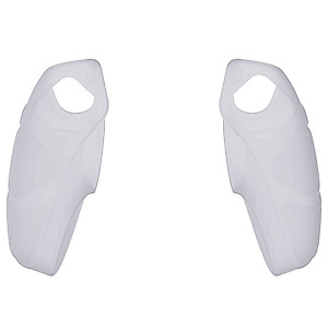 PlayVital Mecha Edition Clear White Ergonomic Soft Controller Silicone Case Grips for ps5, Rubber Protector Skins with Thumbstick Caps for ps5 Controller - Compatible with Charging Station