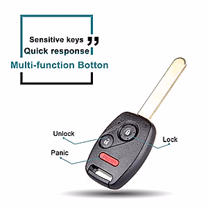 SELEAD 3 Buttons Keyless Entry Remote Control Car Key Fob Clicker Transmitter fit for Honda for Pilot 2005-2008 Antitheft Keyless Entry Systems 35111-S9V-325-2 CWTWB1U545-2 1pc US Stock