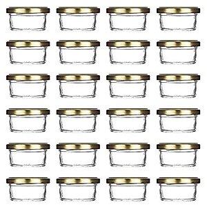 Caviar Line Small Mini Glass Jars With Tin Lids - 24 pack x 2 oz – All Purpose Empty Storage Jars