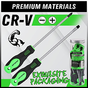 SWANLAKE 11PCS Screwdriver Set, Magnetic 5 Phillips and 5 Flat Head Tips for Fastening and Loosening Seized (11PCS)