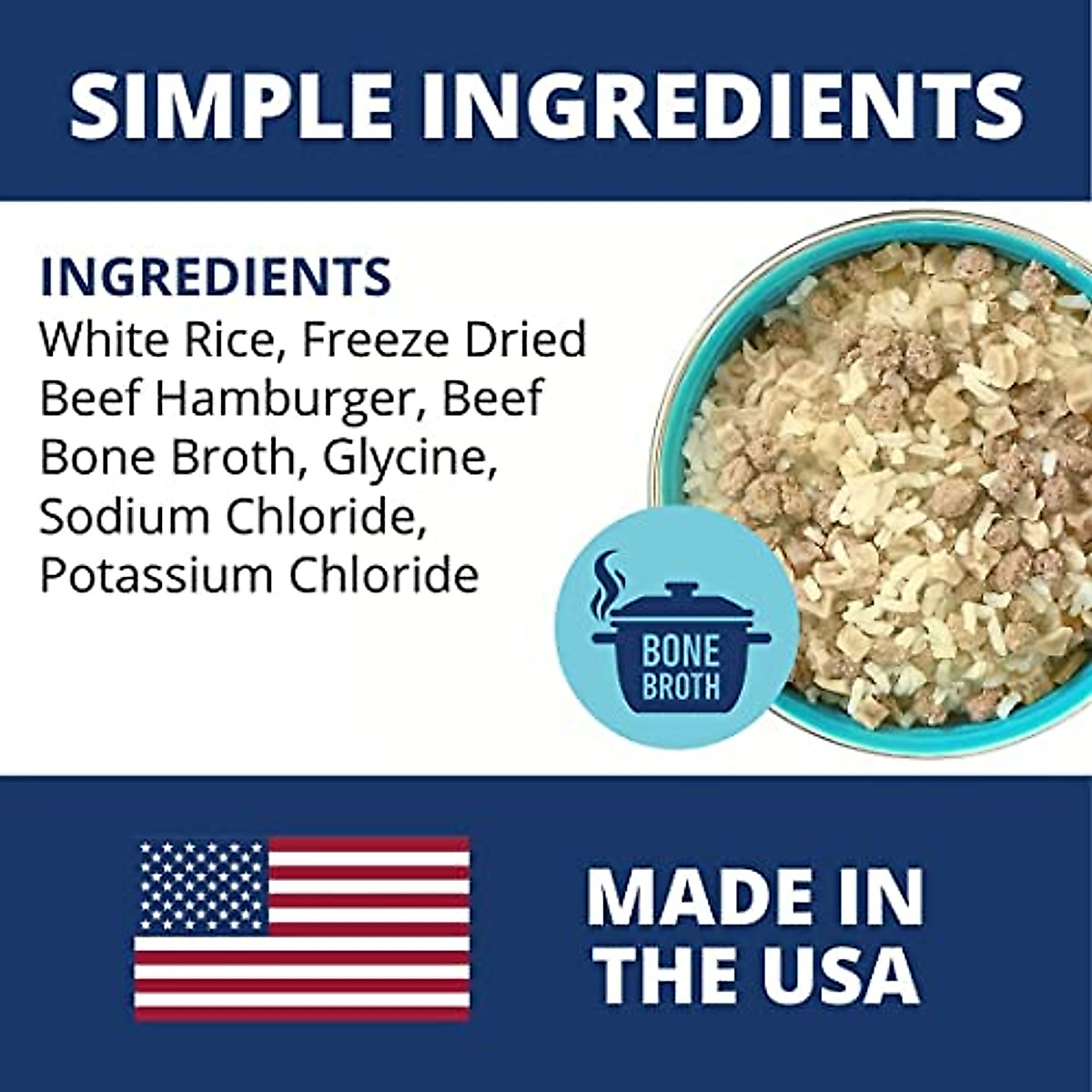 Under the Weather Easy to Digest Bland Dog Food Diet for Sick Dogs | Contains Electrolytes | Gluten Free, Freeze Dried 100% Human Grade Meats | 6 Pack - Rice, Hamburger & Bone Broth