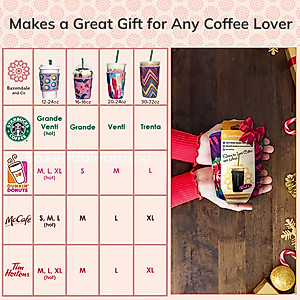 Baxendale Iced Coffee Sleeves for Cold Drink Cups - 4 Pack Reusable Neoprene Iced Coffee Cup Sleeve for Cold Drinks, Compatible with Starbucks Dunkin and more (4 PK XS/S/M/L, Tie Dye Mix #1)