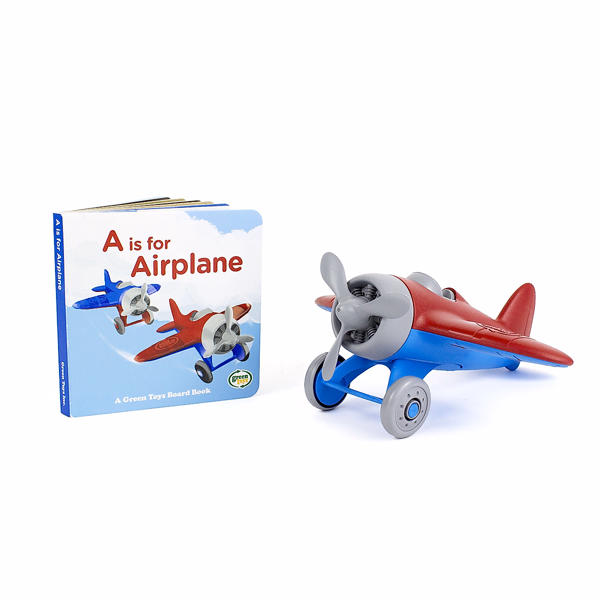 Green Toys Airplane & Board Book (color may vary)