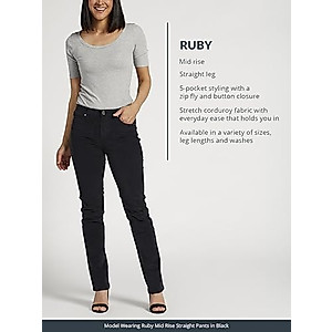 JAG Jeans Women's Ruby Mid Rise Straight Leg Pants, Beige, 14