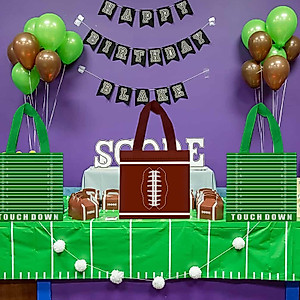 HABDJILTY 20 Pcs Football Party Decorations Football Favor Bags Goodie Gift Non-woven Bags Reusable for Football Games Birthday Party Supplies