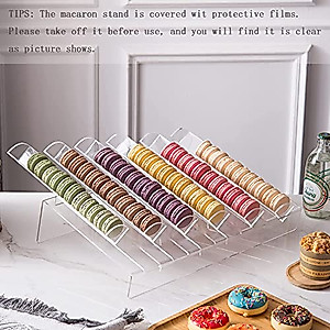 BLBYHO Acrylic Macaron Display Tray, Macaron Stand Cookie Display Stand with 6 Slots……
