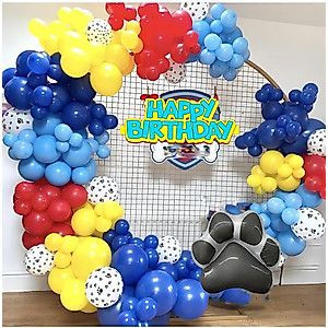 Dog Paw Balloons 12 Inch Dog Paw Print Latex Balloons Red Yellow Blue Royal Blue Paw Balloon for Puppy Paw Themed Boy Birthday Party Decorations Supplies