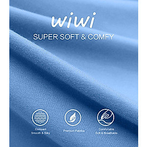 WiWi Soft Viscose from Bamboo Underwear for Women Thermal Long Johns Sets Super Warm Base Layer Top Pants Pajamas Set S-3X, Sky Blue, Medium