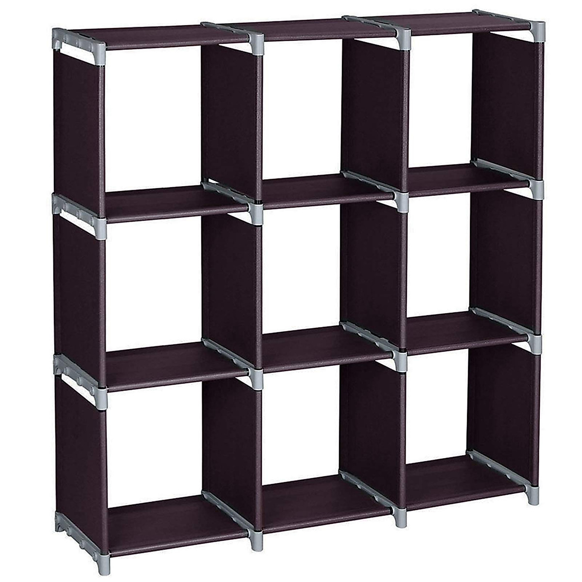 9 Cube Shelf Organizer, Open Cube Rack, DIY Storage Organizer for Closet, Compartments Storage Shelf, Dark Brown