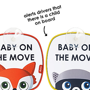 Diono Baby On The Move 2 Pack of Baby On Board Car Window Stickers with Suction Cups