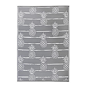 Healthy Choices Outdoor Area Rug - 4 x 6 ft - Waterproof, Fade Resistant, Reversible, Premium Recycled Plastic, Lightweight Floor Mat for RV, Patio, Deck, Picnic, Beach, Trailer, Camping - Silver