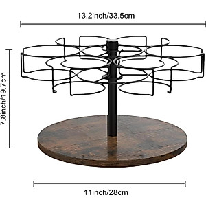 Water Bottle Organizer for Stanley 20oz 30oz 40oz Tumbler with Handle, Rotatable Stanley Cup Organizer Holder, Kitchen Organizers and Storage for Stanley Cup Accessories, Wooden Base Cup Storage Rack