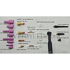 RIVERWELD TIG Alumina Nozzles Ceramic Shield Cup #8 10N46 1/2" Orifice & D12.5 x 47mm Fit DB PTA SR WP 17 18 26 TIG Welding Torch 10pk