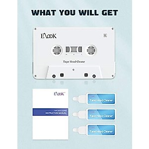 Elook Audio Cassette Head Cleaner Kit with 3 Bottles of Cleaning Liquid