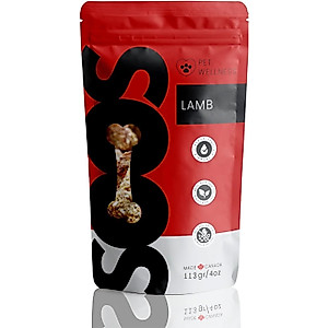 SOOS Lamb Dog Treats Training Dog Treats Dog Chews Cat Treats All Natural Dogs and Cats Wellness Treat for Pets - 1x Pack 113gr / 4oz