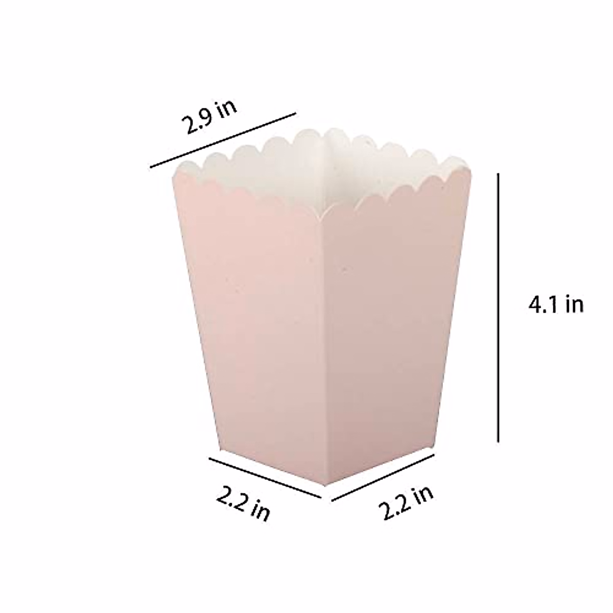 WOPARTY Light Pink Popcorn Boxes Set of 36 Mini Paper Popcorn Favor Boxes,Open-Top Cardboard Popcorn Container for Party Supplies