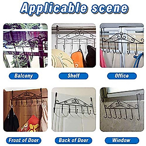 ZYHOOOE Over Door Hanger Organizer,7 Hooks Metal Storage Rack for Home Use Hats Coats Key Bag Clothes Scarfs