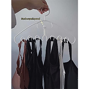 LXYY Wave Pattern Stackable Hanger, Sturdy Plastic Clothes Hangers Organizer Storage, Multifunctional Non Slip Magic Hanger 8 Slots Space Saving for Slings, Scarf, Shirts, Belts (White,10PCS)