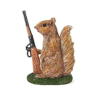 Garden Squirrel Guard Statue, Soldier Gnome - Woodland Friend Garden Decor Statues, Animal Gnome Statues, Waterproof Figure Indoor & Outdoor Lawn Squirrels Ornament Funny Decoration 6.7" H