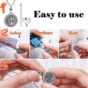 Aniu Cremation Jewelry for Ashes S925 Sterling Silver Urn Necklace Memorial Necklace for Human Ashes of Loved Ones Keepsake Pendant for Men Women (Tree of Life-G)
