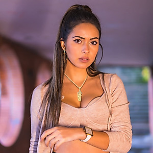 Saint Jude CZ Necklace 14K Gold Plated San Judas Medalla Cadena Oro Laminado San Judas Necklace (22” Inch, Gold)