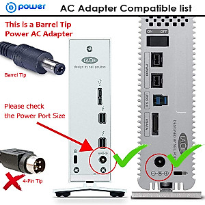 T POWER 12V Ac Dc Adapter Charger for LaCie 2Big 4Big 5Big LaCinema Hard Drive HDD 712430 712430U 712430 712430 712430 713710 ACD048A-12 12430U 713710 713710 713710 Power Supply