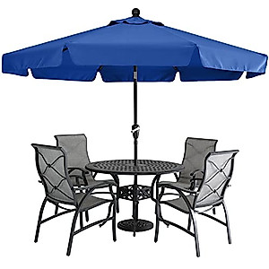 MASTERCANOPY Valance Patio Umbrella for Outdoor Table Market -8 Ribs (9ft, Blue)