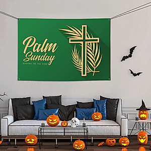 Palm Sunday 2023 Backdrop Banner Decorations Hanging Backdrop Decoration for Festival Party Hanging Decoration 47 × 71inch