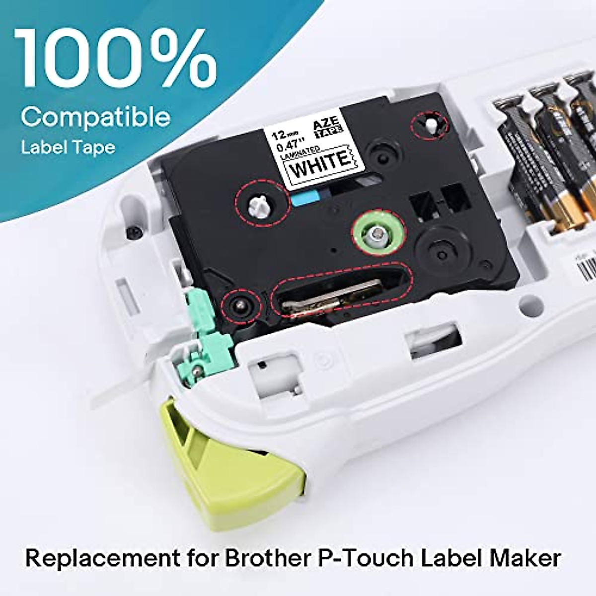 Label Tape Replacement for Brother - 2 Pack P Touch Label Tape Compatible with Brother TZe-231 TZ-231 Laminated, Black on White 12mm 0.47", for PT-D200 PT-D210 PT-D400 PT-H100 PT-1230PC Label Makers