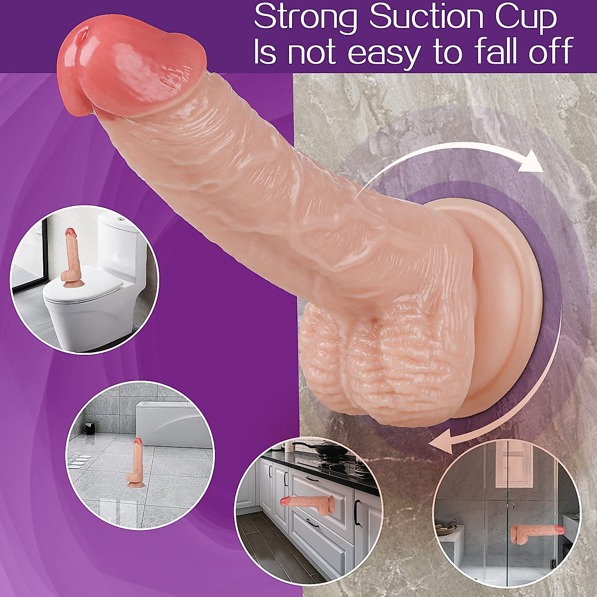 Yivans 7 inch Realistic Dildo for Beginners Adult Anal Dildo with Strong Suction Cup for Hands-Free Play Body-Safe Material Dildo Sex Toy for Women Men Couple