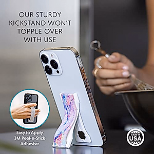 LoveHandle PRO Premium Phone Grip - Phone Strap - Magnetic Phone Mount and Kickstand for Smartphone and Tablet - Black