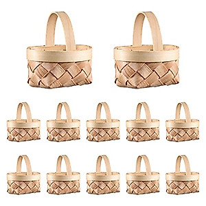 DOITOOL 24PCS Mini Woven Baskets with Handles for Party Favors Crafts Decor, Small Woven Baskets for Wedding Party Favor Farmhouse Decor
