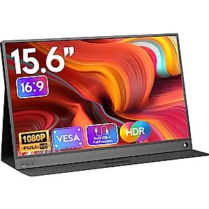 ZSCMALLS Portable Monitor 15.6 Inch Full HD Computer Display USB C Dual Monitor with Speaker, Gaming Monitor for PS3 PS4 Xbox Nintendo Raspberry pi