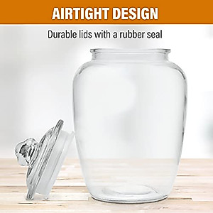 Glass Jars with Airtight Lid - Set of 2 Large Apothecary Jar - 2 pc Glass Jar Set – Canisters Sets for the Kitchen for Cookies, Flour, Sugar, Rice - Holds 75oz 9.5 x 5.5-inch