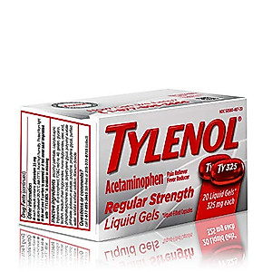 Tylenol Regular Strength Liquid Gels with 325 mg Acetaminophen, Pain Reliever & Fever Reducer, 20 ct