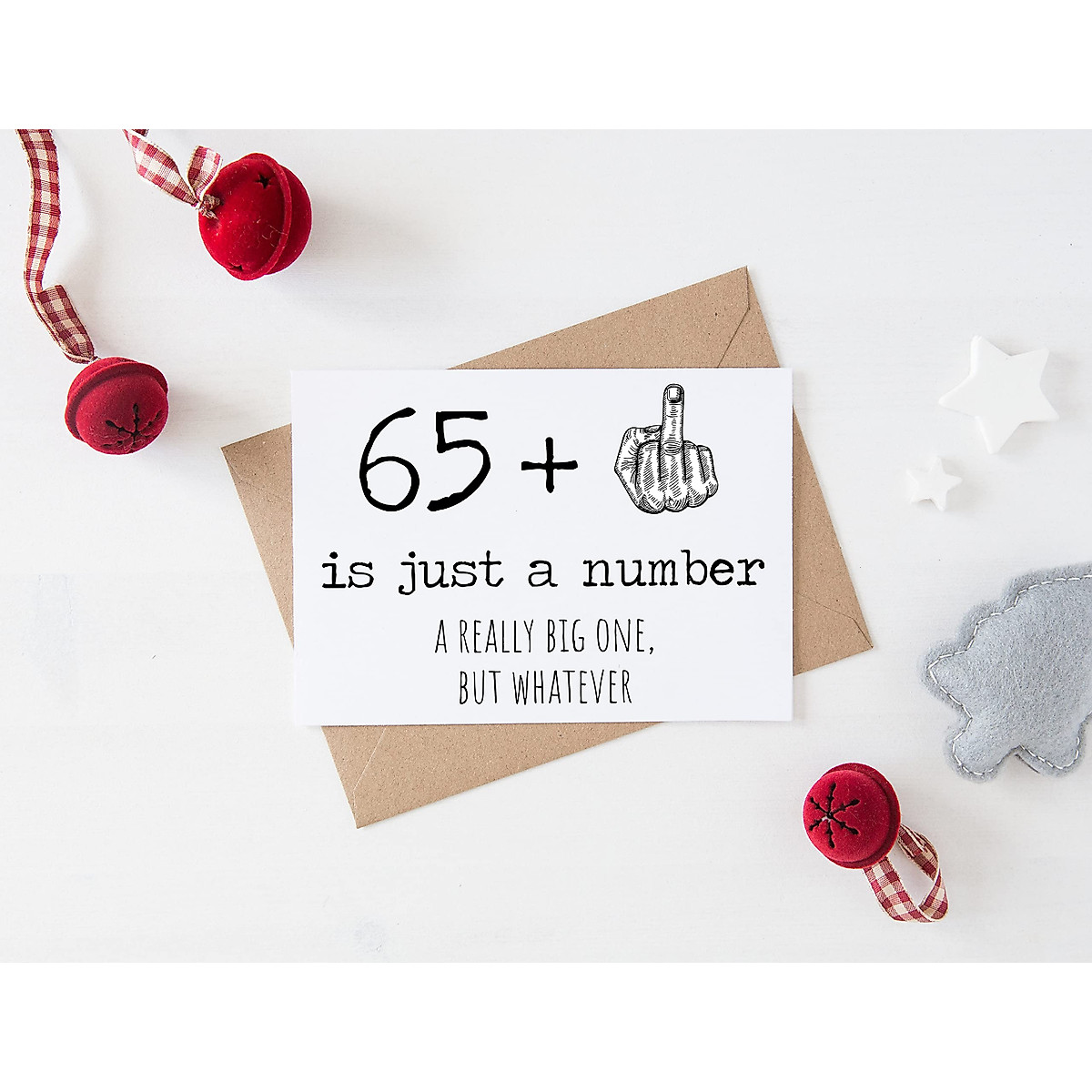 66th Birthday Card - 66 Is Just A Number A Really Big One But Whatever - 66 Year Old Birthday Card - Funny Birthday - Rude 66th Birthday Card - 65 + Middle Finger - Snarky Humor - Funny Adult Card