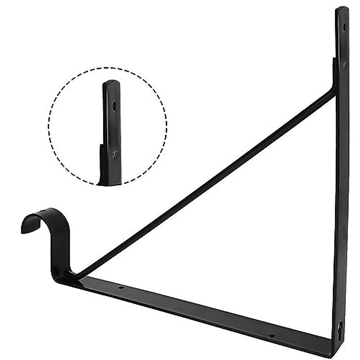 Libcflcc Tripod Shelf Storage Storage Rack Wall Storage Triangular Design Closet Rod Brackets Heavy Duty Holder Wardrobe Rod Organizer Black