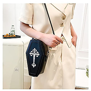 abigail paige Fashion Coffin Bags for Women Gothic Purse Shoulder Bag Girls Funny halloween purses and handbags Crossbody Bag (black)