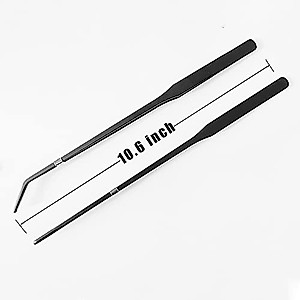 WOLEDOE Snake Feeding Tongs, 2Pcs Long Tongs Tweezers, Suit for Ball Python, Spider, Snakes, Lizards, Rose Hair Tarantula, Chameleon, Leopard Geckos - Black