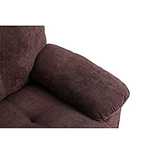 Kingway Furniture Plaencia Linen Living Room Sofa in Brown