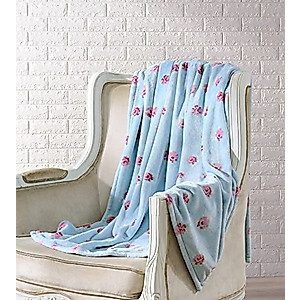 Shabby Chic® - Throw Blanket, Super Soft & Plush Bedding, Vintage-Inspired Home Decor (Abby Ditsy Aqua)