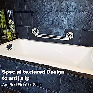 2 Pack 12 Inch Shower Grab Bars, LONVICHTT Stainless Steel Shower Handle, Bathroom Safety Bars, Elderly, Pregnant, Handicap Senior Assist Bath Handle