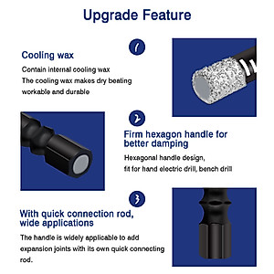 Dry Diamond Drill Bits Set 6PCS, Porcelain Drill Bits with Cooling Wax for Ceramic Granite Marble Tile Stone Glass Hard Materials (not for Wood), 3pcs 1/4''(6mm)+3pcs 3/16'' (5mm) with Storage Case