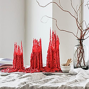 Fragranced Pillar Icicle Candle (Pohutukawa, Medium) Natural Plant & Beeswax, 12.8” Tall, Premium Fragrance (no nasties), Handmade in New Zealand, 75 hrs Burn time.